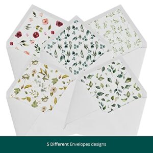 Dessie 50 Different Sympathy Cards with Greetings Inside. 5x7 Inch 50 Condolence Cards with Crisp Designs, Envelopes and Matching Floral Sealing Stickers. Multi