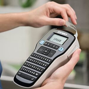 Dymo LabelManager 160 Label Maker | Handheld Label Printer with QWERTY Keyboard | Includes Black & White D1 Label Tape (12mm) | for Home & Office