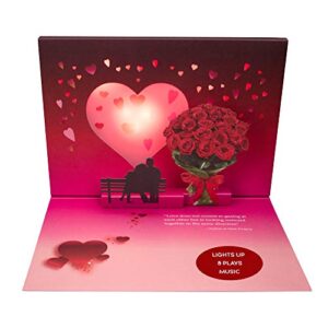 100 greetings light & music pop up happy anniversary card – plays song ‘just the two of us’ – happy anniversary cards for husband – wedding anniversary present for wife – gift for her & him