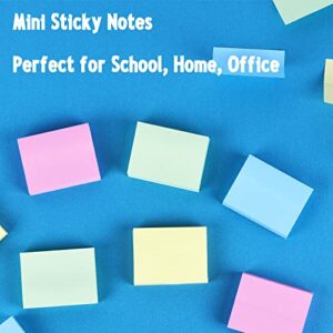 50 Pads Mini Sticky Notes 1.5X 2 inch, Small Self-Stick Note, Bulk Tiny Pads for Office, School, Home, 100 Sheets/Pad, 4 Pastel Colors, Pink, Yellow, Green, Blue