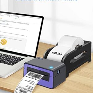 POLONO Shipping Label Printer, 4x6 Thermal Label Printer for Shipping Packages, Commercial Direct Thermal Label Maker, Label Holder, Thermal Label Holder for Fan-Fold and Roll Labels