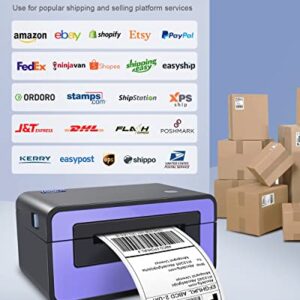 POLONO Shipping Label Printer, 4x6 Thermal Label Printer for Shipping Packages, Commercial Direct Thermal Label Maker, Label Holder, Thermal Label Holder for Fan-Fold and Roll Labels