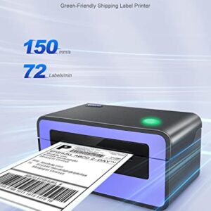 POLONO Shipping Label Printer, 4x6 Thermal Label Printer for Shipping Packages, Commercial Direct Thermal Label Maker, Label Holder, Thermal Label Holder for Fan-Fold and Roll Labels