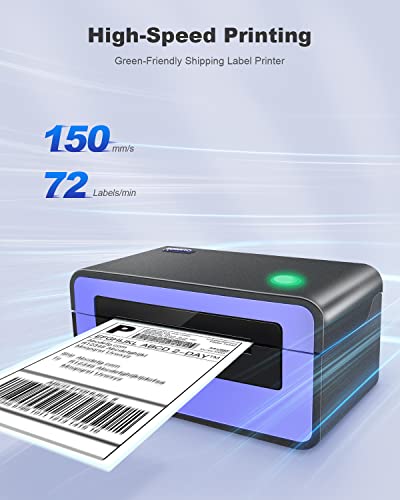 POLONO Shipping Label Printer, 4x6 Thermal Label Printer for Shipping Packages, Commercial Direct Thermal Label Maker, Label Holder, Thermal Label Holder for Fan-Fold and Roll Labels