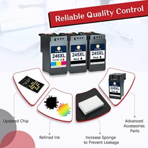 ColorKing Compatible Ink Cartridge Replacement for Canon 245XL 246XL PG-245XL CL-246XL 243xl 244xl for PIXMA MX492 MX490 MG2522 MG2922 MG2520 MG2420 TR4520 MG2920 TS3300 TS3122 TS3100 Printer (3 Pack)