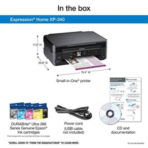 Epson Expression Home XP-340 Wireless Color Photo Printer with Scanner and Copier, Amazon Dash Replenishment Ready