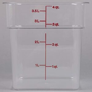 Cambro Polycarbonate Square Food Storage Containers 4 Quart With Lid - Pack of 2