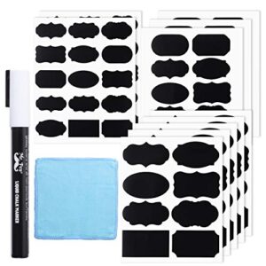 mr. pen- chalkboard labels, 100pc, assorted shapes, 1 white chalk marker and small towel, labels, label stickers, labels for storage bins, sticker labels, bottle labels, food labels, jar labels