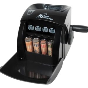 Royal Sovereign 1 Row ECO-Friendly Manual Hand Crank Coin Counter/Sorter (QS-2N), Single,Black