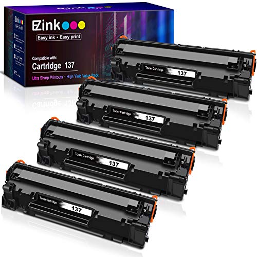 E-Z Ink (TM) Compatible Toner Cartridge Replacement for Canon 137 CRG 137 CRG137 9435B001AA to use with ImageClass D570 MF236n MF216N MF227dw MF247dw MF212w MF217w MF244dw Printer (Black, 4 Pack)