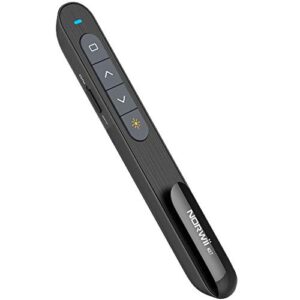 norwii n27 wireless presenter with laser pointer presentation clicker, 330ft long contol range hyperlink volume powerpoint clicker presentation remote slide advancer for laptop computer