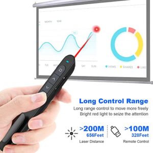 NORWII N27 Wireless Presenter with Laser Pointer Presentation Clicker, 330FT Long Contol Range Hyperlink Volume PowerPoint Clicker Presentation Remote Slide Advancer for Laptop Computer