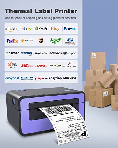 POLONO Shipping Label Printer, 4x6 Thermal Label Printer for Shipping Packages, Commercial Direct Thermal Label Maker, Thermal Labels, 4" x 6" Direct Thermal Shipping Labels (Pack of 500)