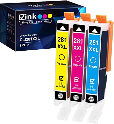 E-Z Ink (TM) Compatible Ink Cartridge Replacement for Canon CLI-281XXL 281 XXL Compatible with PIXMA TR7520 TR8520 TS6120 TS6220 TS8120 TS8220 TS9120 TS9520 TS9521C Printer (3 Pack)