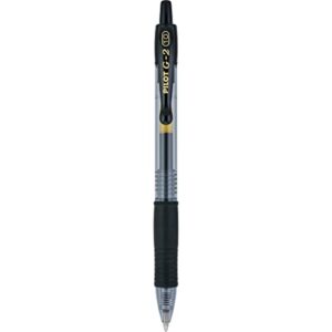 PILOT G2 Premium Refillable & Retractable Rolling Ball Gel Pens, Bold Point, Black Ink, 5-Pack (31303)