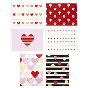 hallmark blank cards assortment, hearts and stripes (24 cards with envelopes)