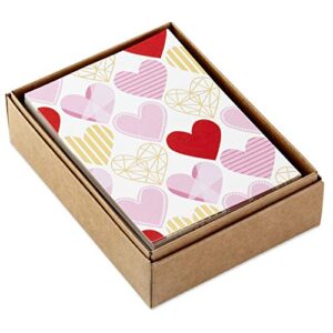 Hallmark Blank Cards Assortment, Hearts and Stripes (24 Cards with Envelopes)