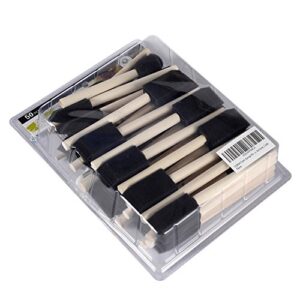 conda 50 Pack 0.5"-2" Different Size Assorted Foam Brush Set Wood Handle Paint Brush Set- Lightweight, Durable, Great for Acrylics, Stains, Varnishes, Crafts