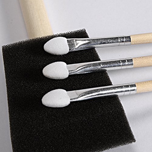 conda 50 Pack 0.5"-2" Different Size Assorted Foam Brush Set Wood Handle Paint Brush Set- Lightweight, Durable, Great for Acrylics, Stains, Varnishes, Crafts