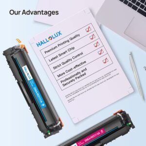 HALLOLUX 206A Toner Cartridge (with chip) Replacement for 206A 206X W2110A W2110X Compatible with Color Pro MFP M283fdw M283cdw M283 M255 M255dw M282nw Printer Toner (4 Pack)