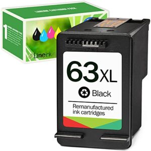 limeink 1 black remanufactured ink cartridge 63xl 63 xl high yield for hp envy 4512 4520 deskjet 3632 2130 2132 1110 1111 3636 3637 1112 3630 3634 officejet 3830 3833 4650 4652 4655 5255 5258 printer