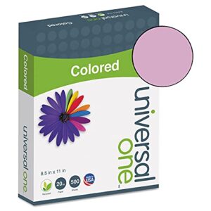 universal 11212 colored paper, 20lb, 8-1/2 x 11, orchid, 500 sheets/ream, unv11212