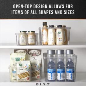 BINO | Plastic Storage Bins, Medium - 2 Pack | THE LUCID COLLECTION | Multi-Use Organizer Bins | Built-In Handles | BPA-Free | Clear Storage Containers | Fridge Organizer | Pantry & Home Organization