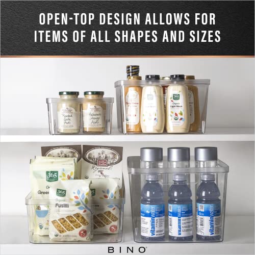 BINO | Plastic Storage Bins, Medium - 2 Pack | THE LUCID COLLECTION | Multi-Use Organizer Bins | Built-In Handles | BPA-Free | Clear Storage Containers | Fridge Organizer | Pantry & Home Organization