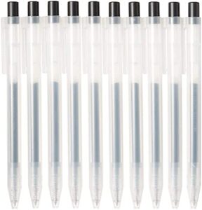 muji smooth gel ink ballpoint pen knock type 10-pieces set, 0.5 mm nib size, black