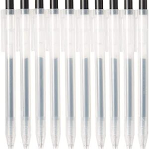 MUJI Smooth Gel Ink Ballpoint Pen Knock Type 10-Pieces Set, 0.5 mm Nib Size, Black