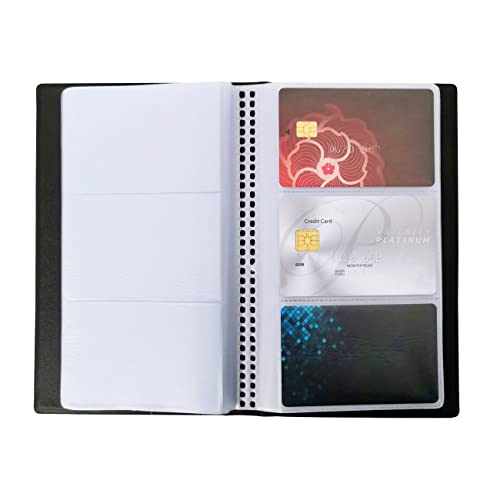 Business Card Organizer Business Card Holder Book, Portable Business Card Binder File Sleeve Storage, Business Card Holders, Name Card Holder for Men & Women, 120 Cards, Black