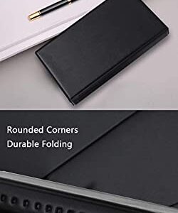 Business Card Organizer Business Card Holder Book, Portable Business Card Binder File Sleeve Storage, Business Card Holders, Name Card Holder for Men & Women, 120 Cards, Black