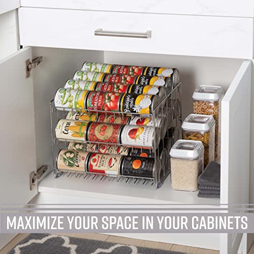 Kitchen Details 3 Tier Can Organizer | Canned Food Storage Rack | Kitchen Cabinet and Pantry Organization | Holds 36 Cans | Space Saving | Chrome