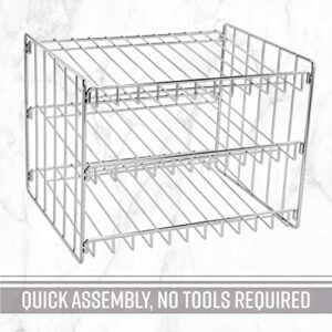 Kitchen Details 3 Tier Can Organizer | Canned Food Storage Rack | Kitchen Cabinet and Pantry Organization | Holds 36 Cans | Space Saving | Chrome