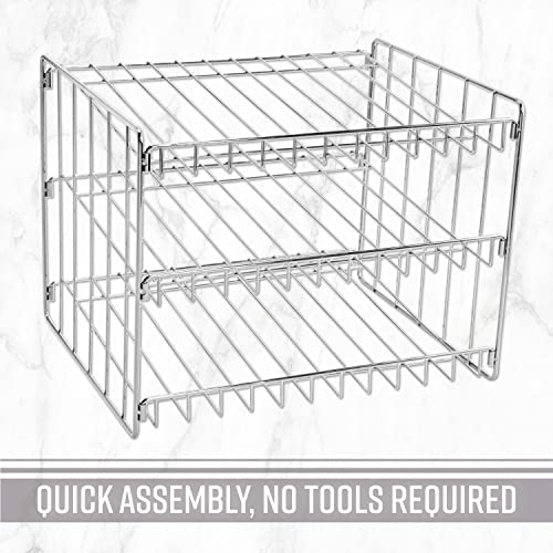 Kitchen Details 3 Tier Can Organizer | Canned Food Storage Rack | Kitchen Cabinet and Pantry Organization | Holds 36 Cans | Space Saving | Chrome