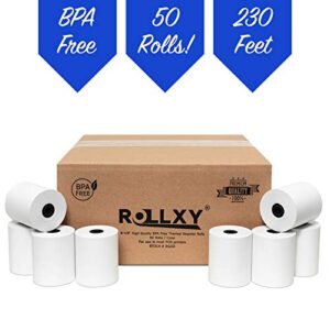 3-1/8 X 230 Thermal Paper Compatible with Star CT-S300 Tsp100 BPA Free 50 Rolls by Rollxy (48gm Thickness)