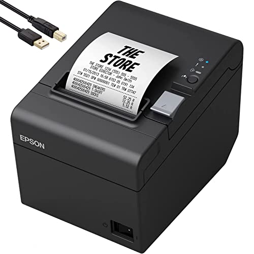 Epson TM-T20III Thermal POS Receipt Printer, Black - USB Type B + Ethernet and DK Port, Requires USB Wireless Dongle - Print Speeds Up to 250mm/sec, 203 dpi, Auto-Cutter, Monochrome, DAODYANG