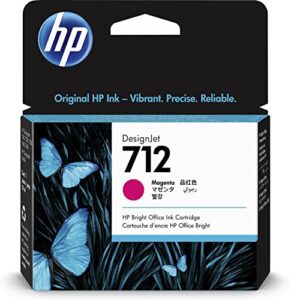 hp 712 magenta 29-ml genuine ink cartridge (3ed68a) for designjet t650, t630, t230, t210 & studio plotter printers