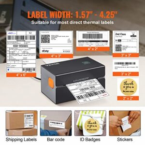 VEVOR HD(300DPI) Thermal Label Printer, Shipping Label Printer w/Auto Label Recognition, Support Windows/MacOS/Linux/Chromebook, Compatible w/Amazon, Ebay, Shopify, USPS, Etsy, UPS, etc.