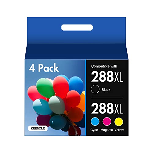 288XL Ink Cartridges Combo Pack, 288 XL T288 Ink High Capacity Remanufactured Ink Cartridge Replacement for Epson 288XL Ink Cartridges use with Epson XP-440 XP-446 XP-330 XP-340 XP-430 Printer, 4 Pack