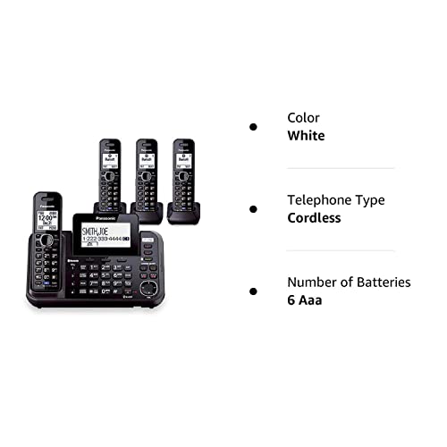 Panasonic KX-TG9542B + (2) KX-TGA950B Dect 6.0 2-Line Cordless Phone w/ Link-to-Cell & 2-Handsets + 2-Pack 2 Line Handset For KX-TG954X