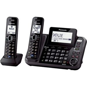 Panasonic KX-TG9542B + (2) KX-TGA950B Dect 6.0 2-Line Cordless Phone w/ Link-to-Cell & 2-Handsets + 2-Pack 2 Line Handset For KX-TG954X