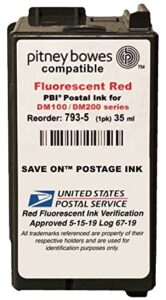 original pitney bowes dm100i and dm200 793-5 postage meter red ink