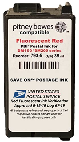 Original Pitney Bowes DM100i and DM200 793-5 Postage Meter Red Ink