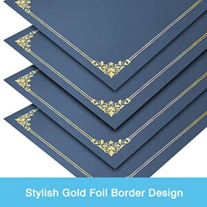 SUNEE Certificate Holders(Navy Blue, 30 Packs), Diploma Covers Gold Foil Border, for Letter Size 8.5x11 Certificates, Cardstock, Document Papers