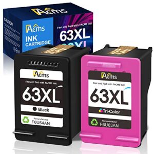 facms remanufactured ink cartridge replacement for hp 63 63xl 63xl for envy 4520 4512 4513 4516 officejet 3830 5255 5258 deskjet 1112 1110 3630 3632 3634 2130 2132 printer(1 black 1 tri-color)