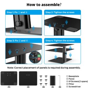 BoYata Monitor Stand, Adjustable Monitor Riser Metal Computer Stand Compatible with TV, PC, Laptop, Computer, iMac, and All Screen Display-Black