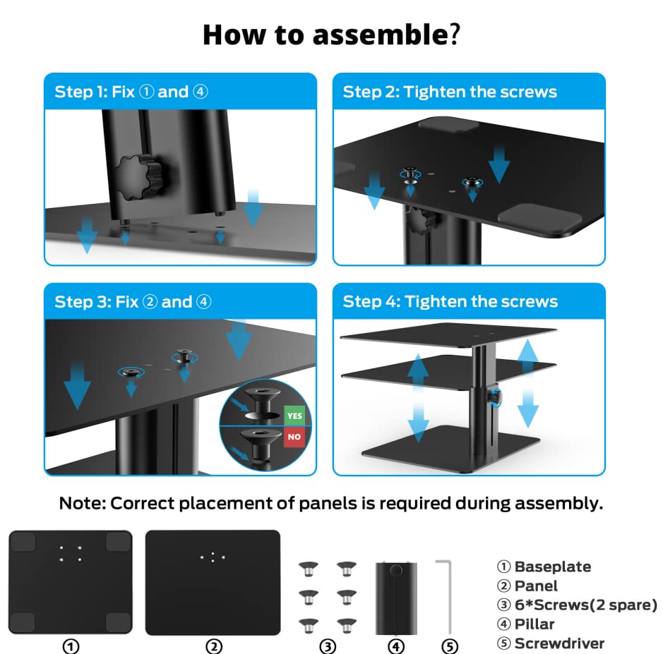 BoYata Monitor Stand, Adjustable Monitor Riser Metal Computer Stand Compatible with TV, PC, Laptop, Computer, iMac, and All Screen Display-Black