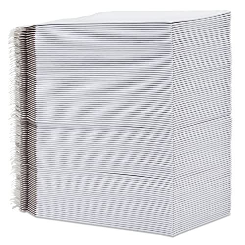 100 Pack Stay Flat Rigid Mailers 6x8, Self Adhesive Bulk White Cardboard Envelopes for Shipping Photo, Documents