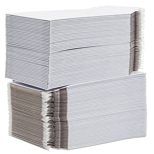 100 Pack Stay Flat Rigid Mailers 6x8, Self Adhesive Bulk White Cardboard Envelopes for Shipping Photo, Documents